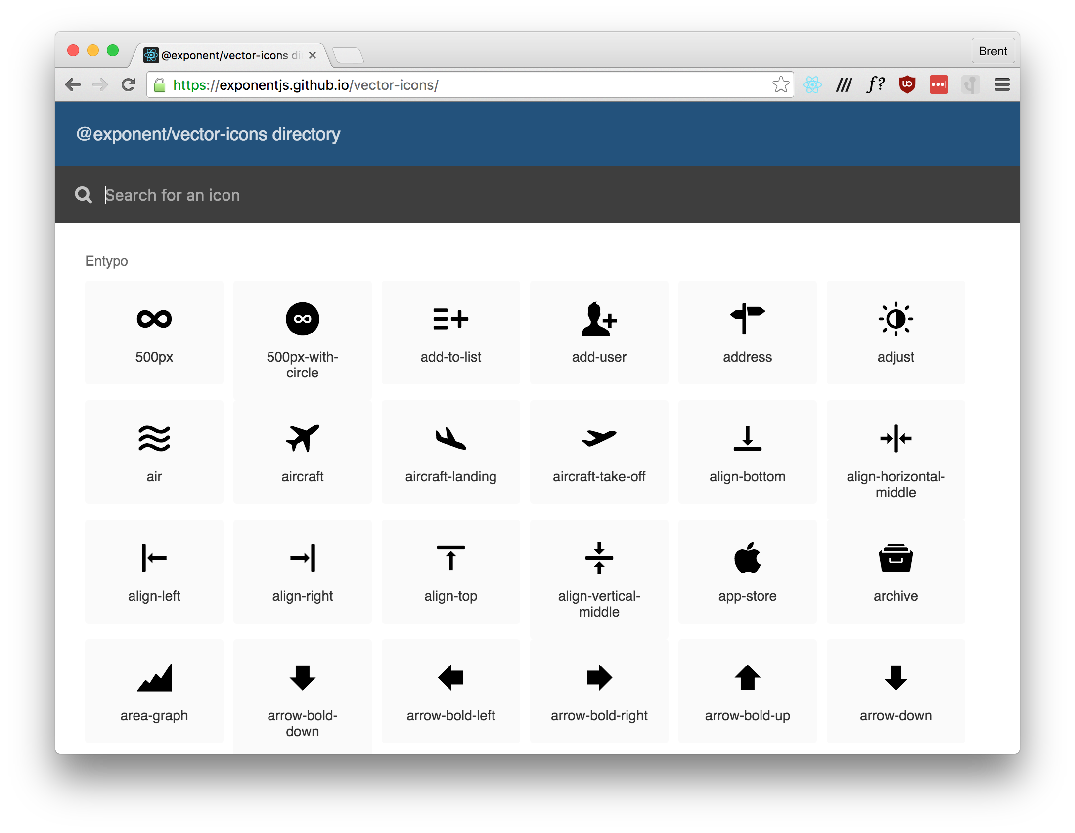 UNPKG - expo-vector-icons